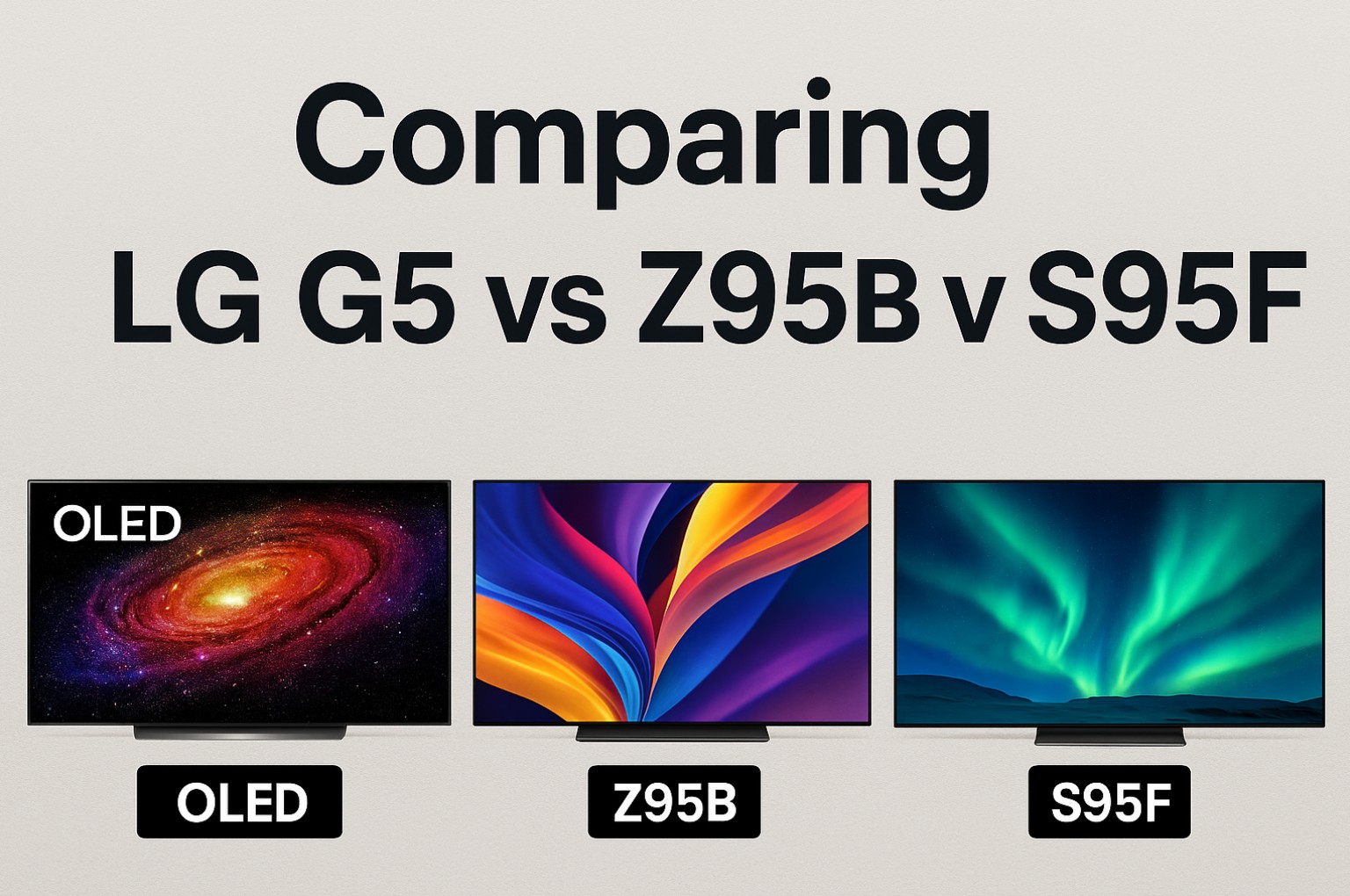 LG G5 vs Samsung S95F vs Panasonic Z95B — 65" Deep-Dive