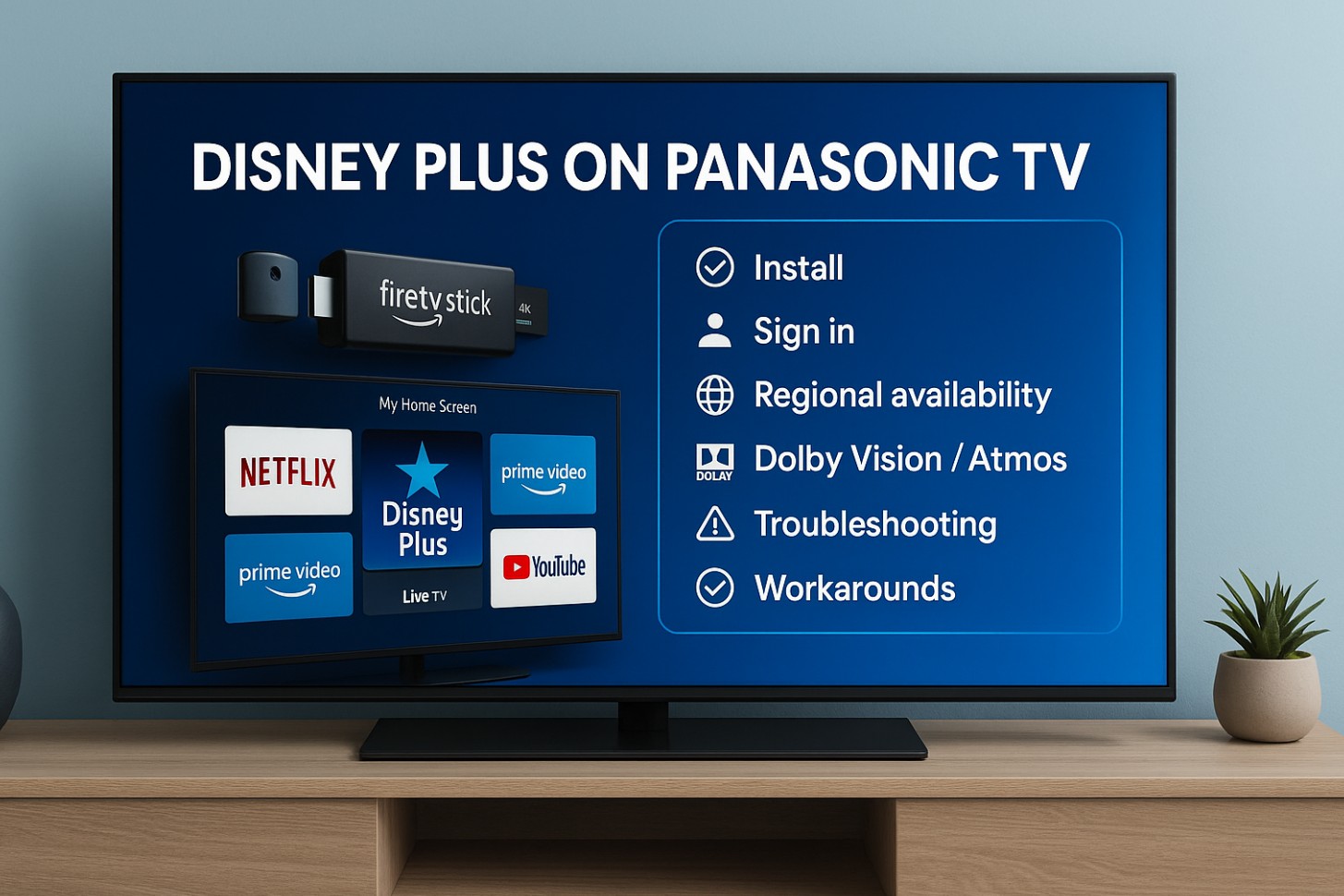 Disney Plus on Panasonic TV: install, login, and fixes